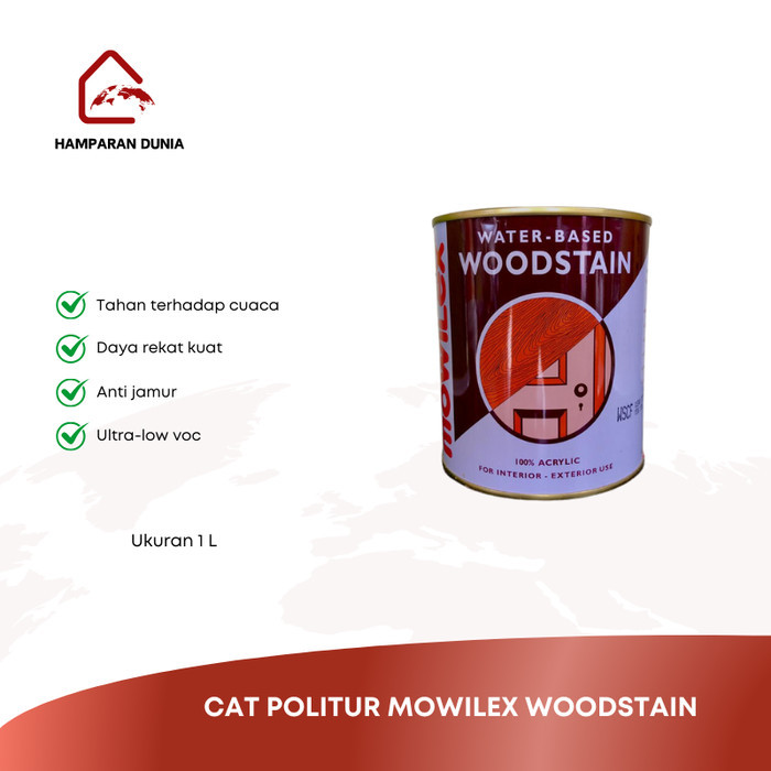 Jual CAT POLITUR MOWILEX WOODSTAIN - CAT KAYU 1 LTR | Shopee Indonesia