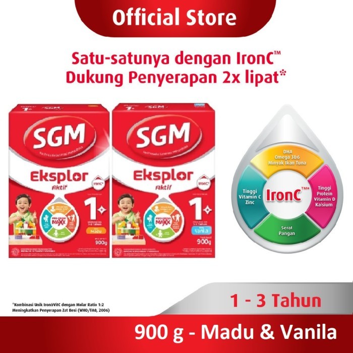Jual SGM Eksplor 1 Plus - Susu Pertumbuhan 1-3 tahun - Vanilla dan Madu - 900gr | Shopee Indonesia