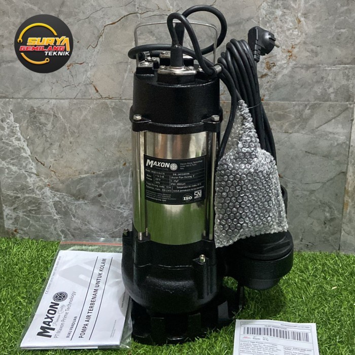 Jual POMPA CELUP AIR KOTOR LUMPUR MAXON WQD 13-9-0.75 AUTO SUBMERSIBLE ...