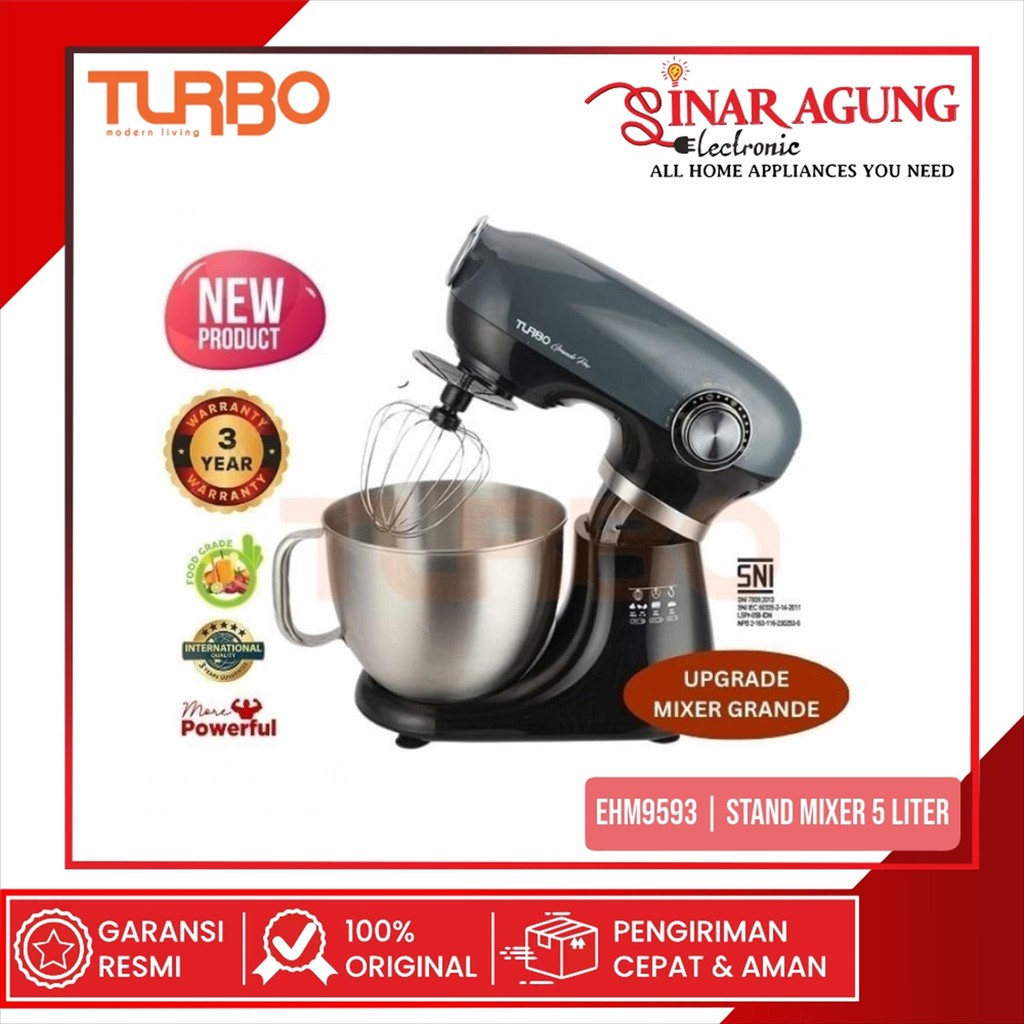 Jual TURBO EHM9593 / EHM-9593 STAND MIXER GRANDE PRO 5 L - GARANSI ...