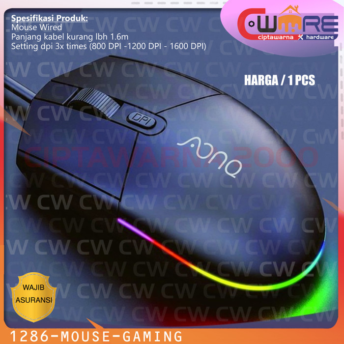 Jual Mouse Gaming 4 Tombol RGB LED LG100 Backlight 1600 DPI LG-100 ...