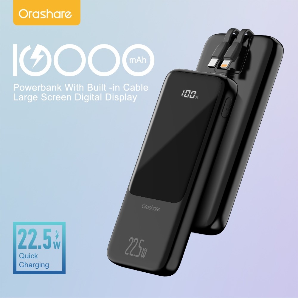 Jual Powerbank Orashare OH10 10000mAh 2.1A Dengan 2 Kabel Type C ...