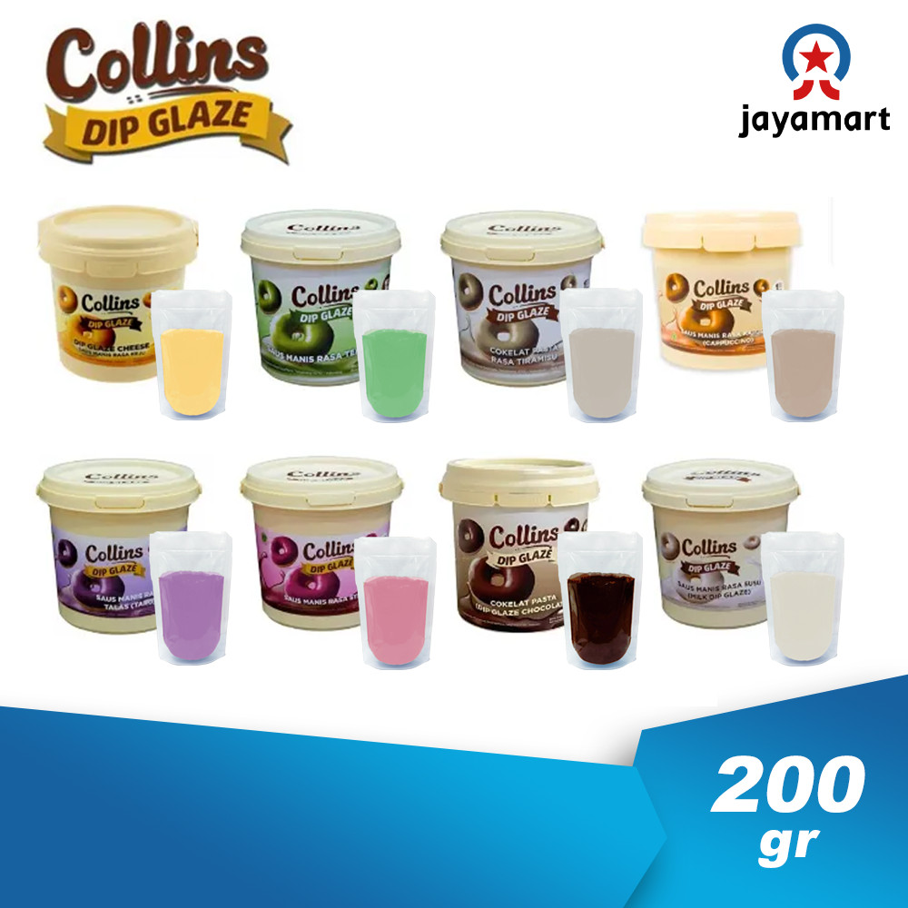Jual Collins Dip Glaze Repack 200 gr Chocolate Choco Crunchy Strawberry ...