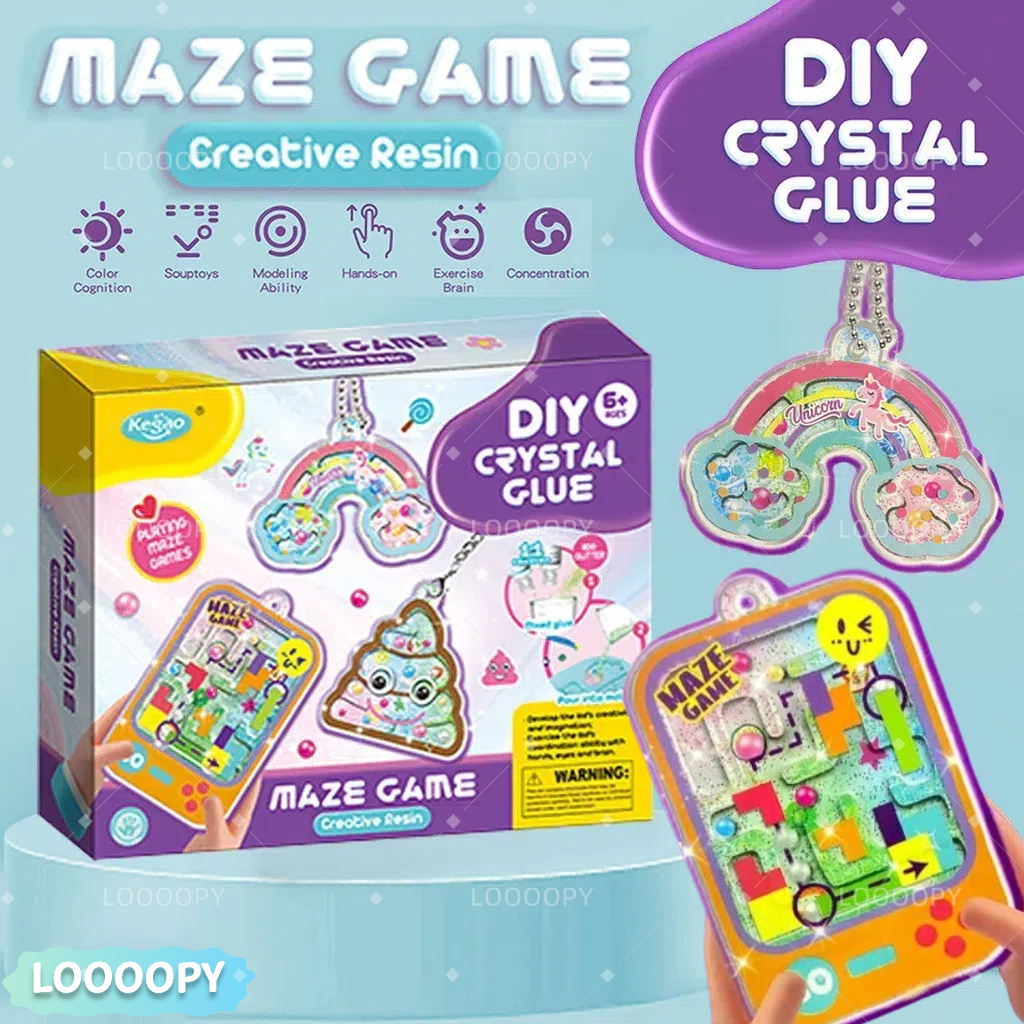 Jual LOOOOPY Mainan Anak DIY Crystal Glue Maze Game Manik Labirin ...