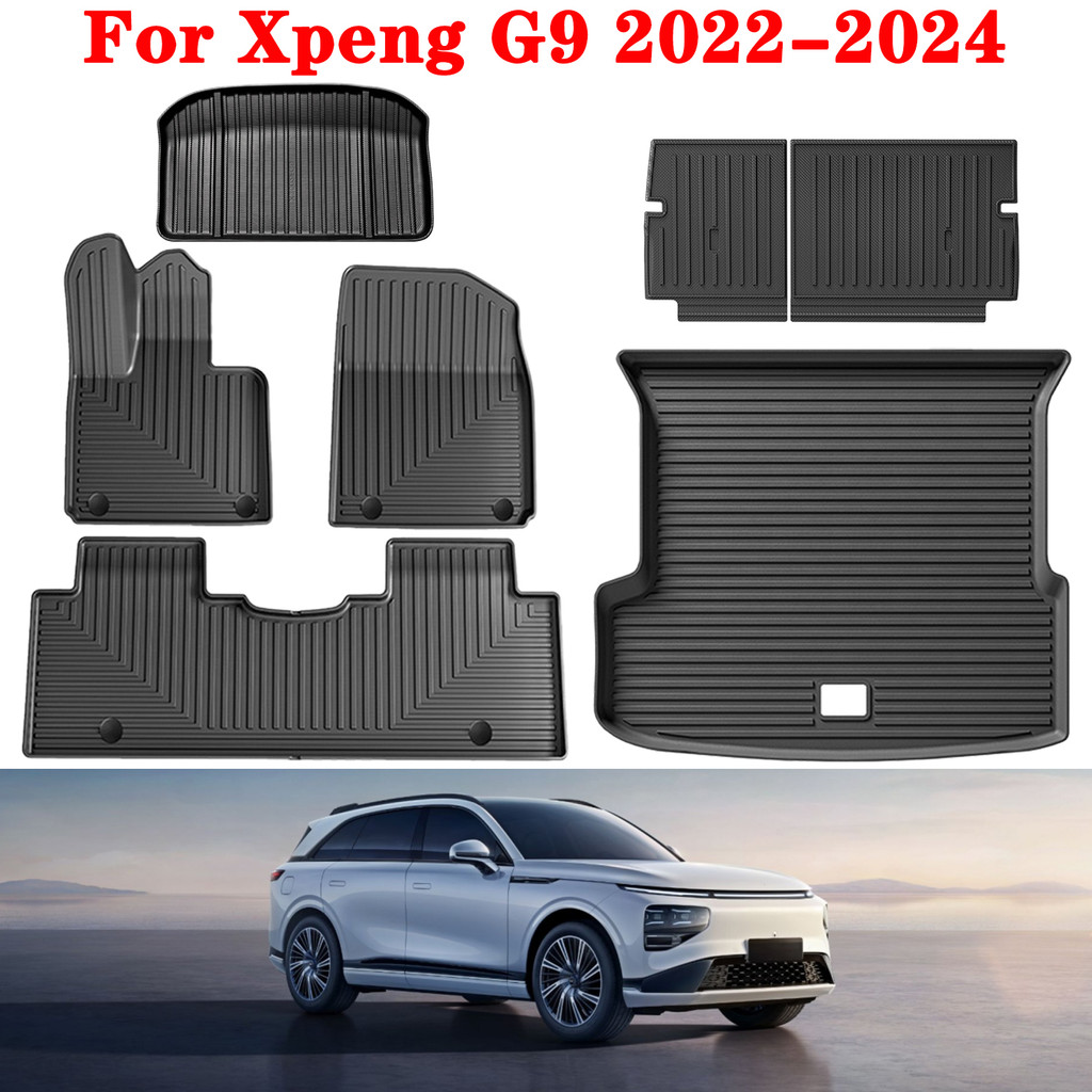 Jual For Xpeng G9 2022-2024 TPE Floor Mats and Cargo Liner, All Weather Floor Liners Trunk Mat ...