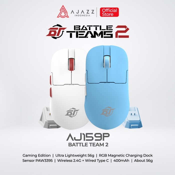 Jual Ajazz AJ159 P Battle Teams 2 Gaming Mouse Dual Mode PAW3395 up to 26000 DPI Magnetic ...