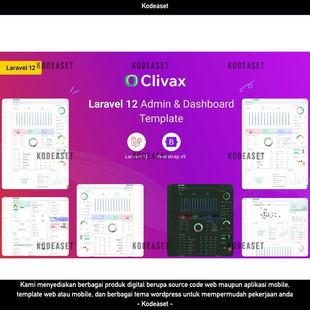 Jual WEB TEMPLATE CLIVAX - LARAVEL 12 ADMIN & DASHBOARD TEMPLATE D2148 KODEASET | Shopee Indonesia
