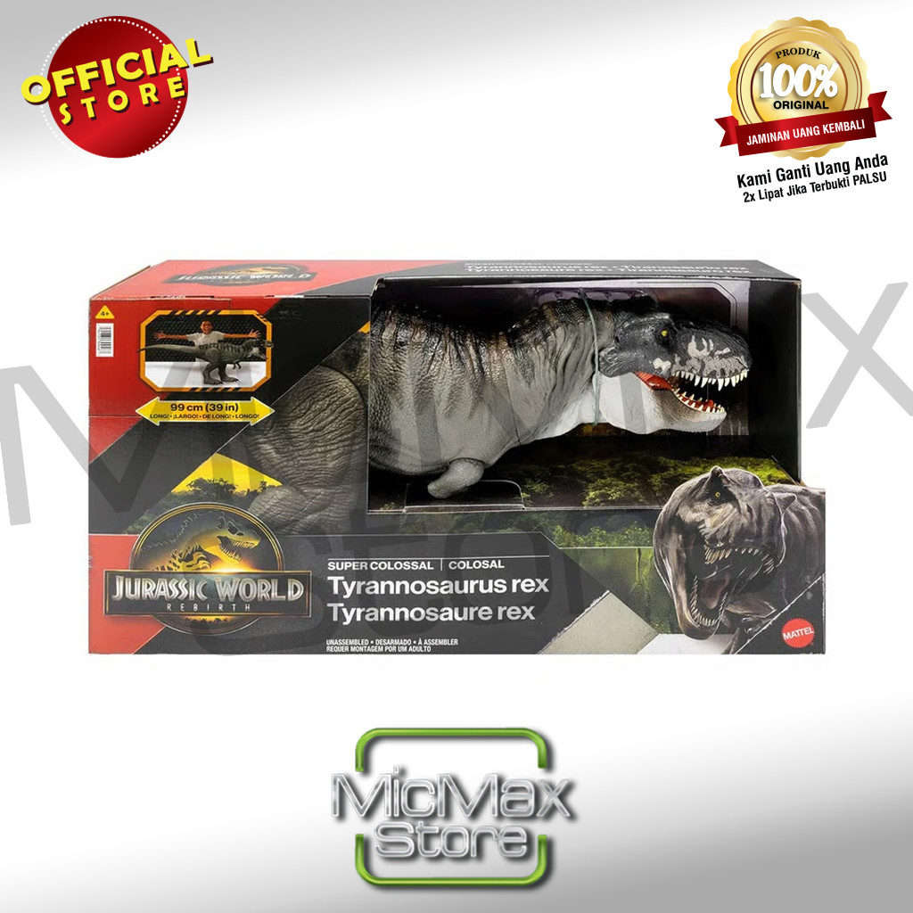 Jual Jurassic World MOVIE Rebirth Super Colossal Tyrannosaurus Rex TREX ...