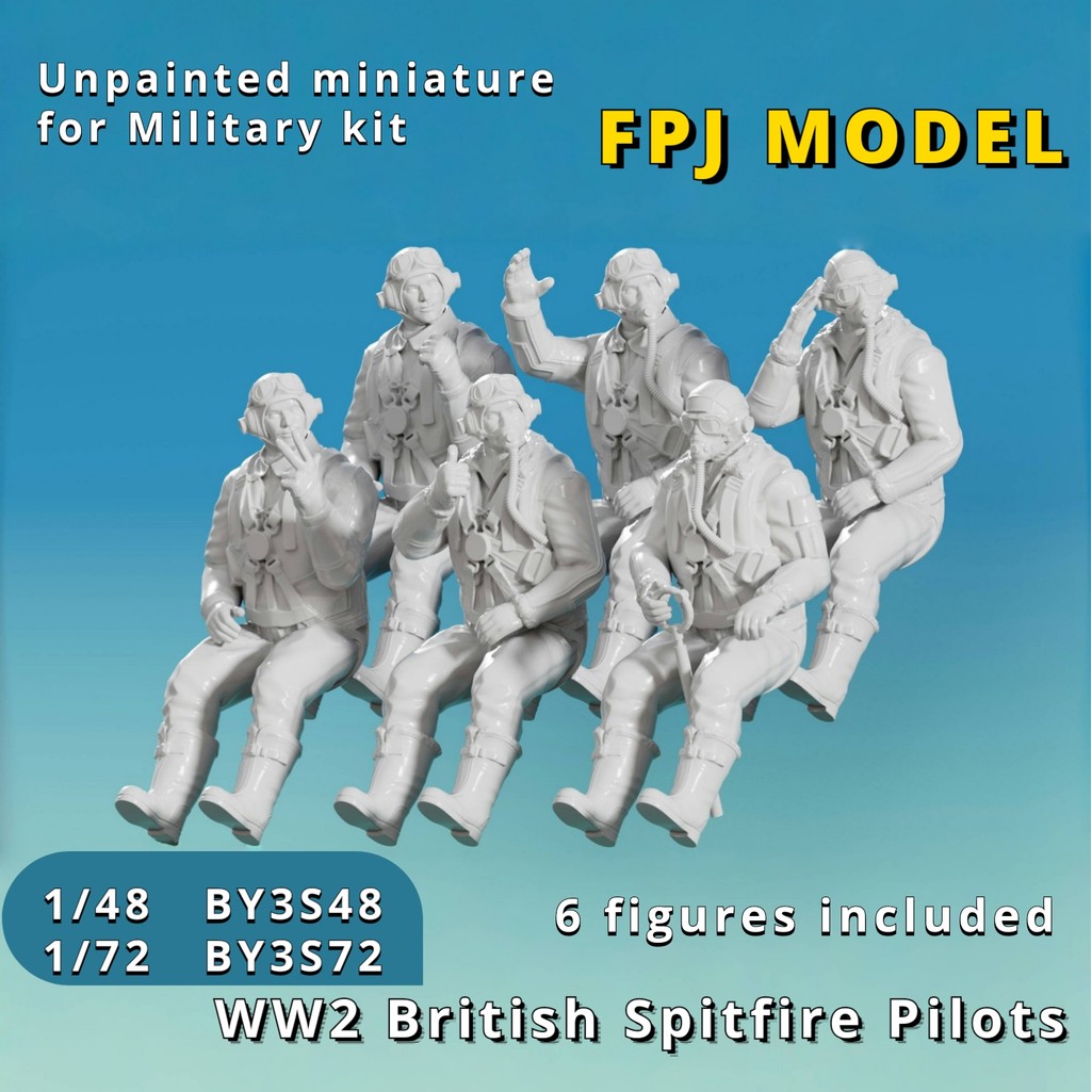 Jual 1/48 1/72 Scale Resin Model kit WW2 6 British Spitfire pilots ...