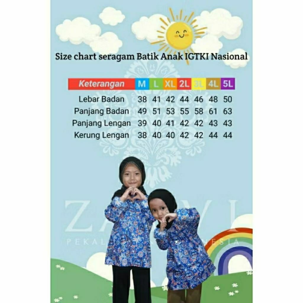Jual ARUMBINA BATIK TK BIRU/ BATIK TK NASIONAL / BATIK IGTKI BIRU ...
