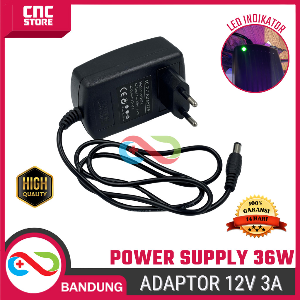 Jual Adaptor 12V 3A 36W – Power Supply 12V 3A untuk Penggunaan ...