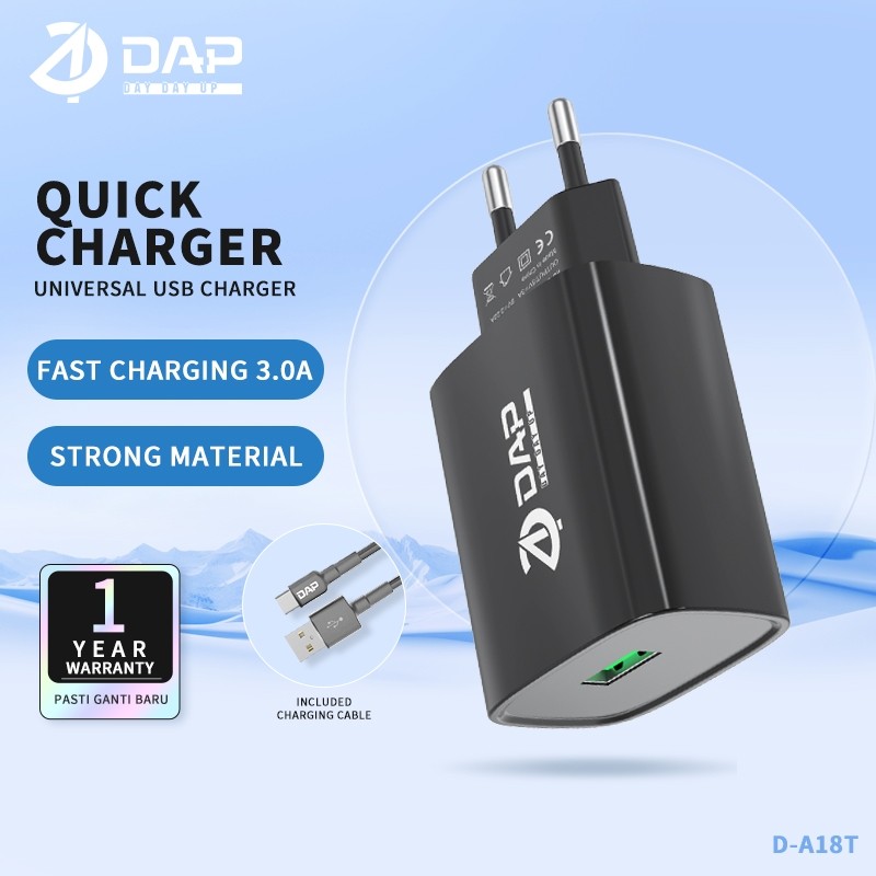 Jual DAP Charger PD 3.0A Fast Charging Smart Charger & Fast Cable TYPE ...