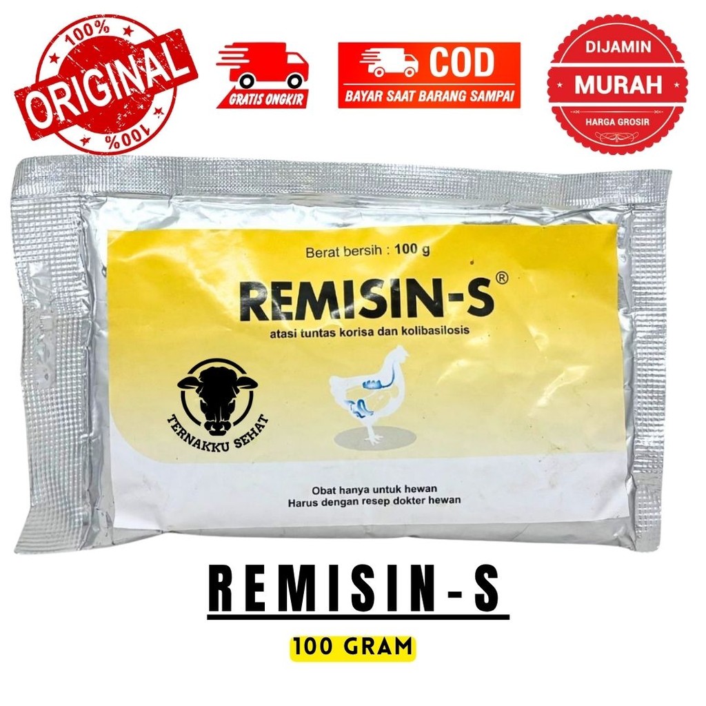 Jual REMISIN-S 100 GRAM Medion Obat Sistem Pernafasan Ayam | Shopee ...