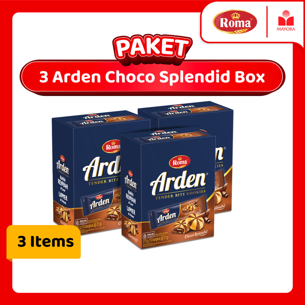 Jual Paket 3 Roma Biskuit Arden Choco Splendid Box | Shopee Indonesia