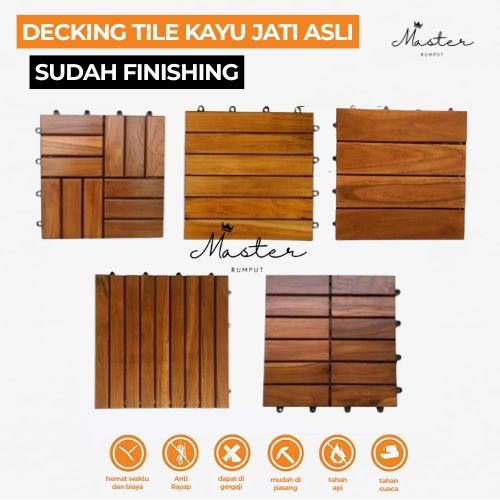 Jual PAKET 10 PCS DECKING TILE KAYU JATI ASLI FINISHING | Shopee Indonesia