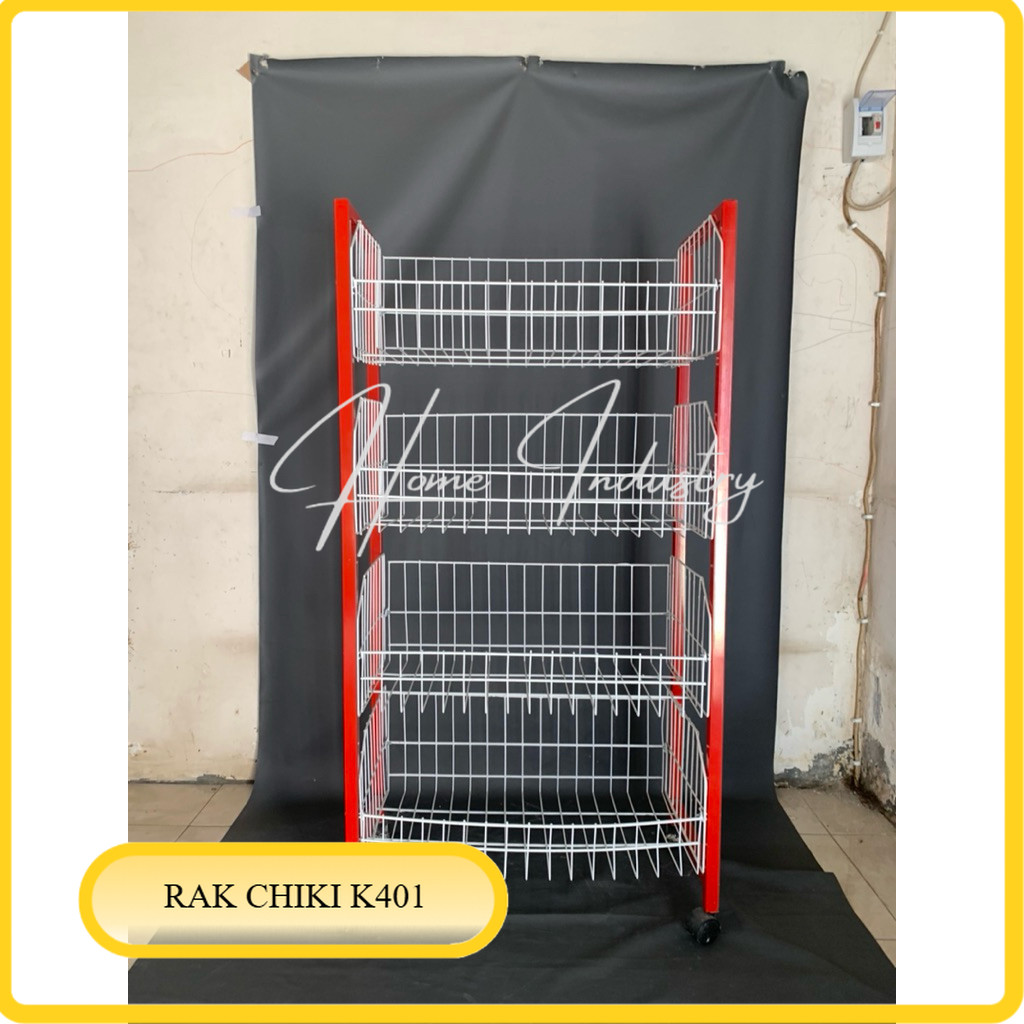 Jual rak minimarket jumbo susun 4/rak snack/rak chiki/rak keranjang ...