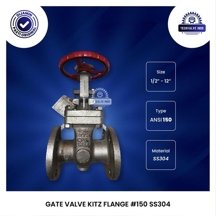 Jual GATE VALVE KITZ SS304 2" INCH FLANGE ANSI 150 ORIGINAL | Shopee Indonesia