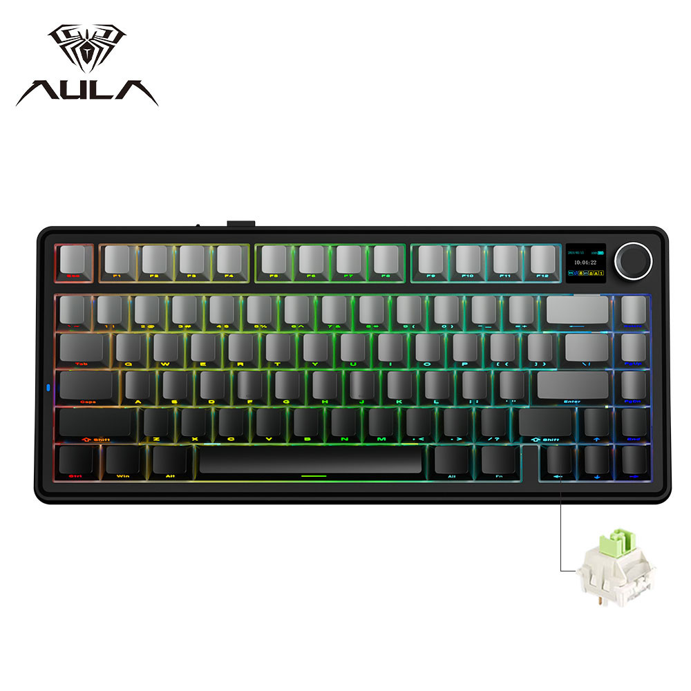 Jual Aula F75 MAX Wireless Mechanical Keyboard With TFT Screen and Knob ...
