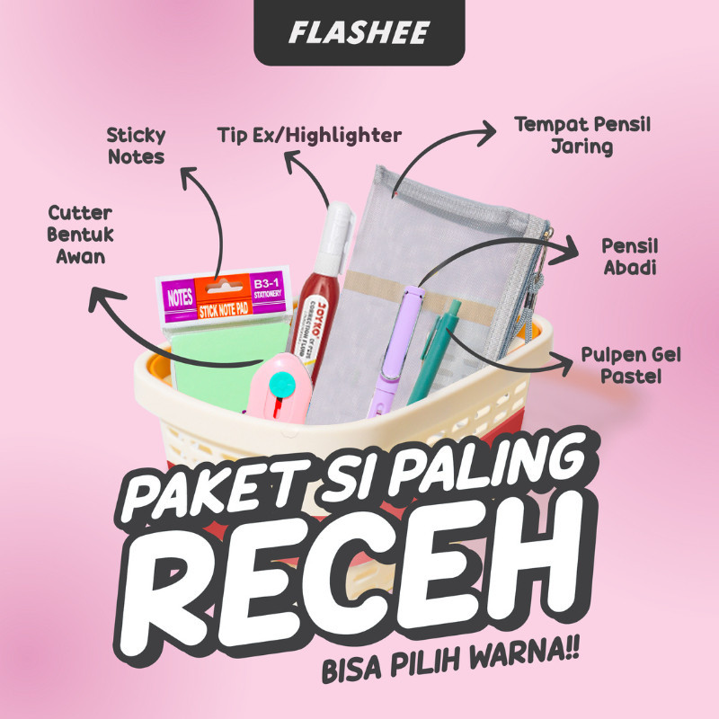 Jual Flashee Paket Alat Tulis Sekolah 6IN1 Back To School Tempat Pensil ...