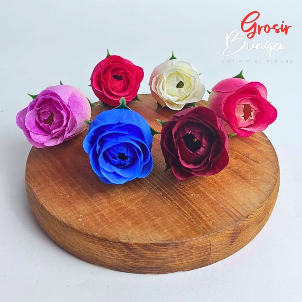 Jual Kelopak Kepala Bunga Rose Kuncup Mawar kecil Artificial Bahan ...