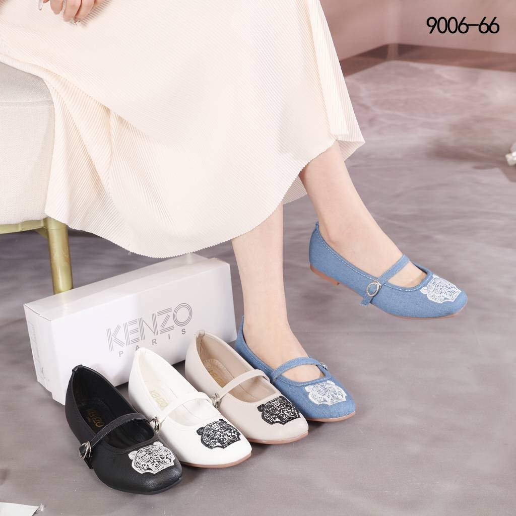 Jual Kr Sepatu Wanita 9006-66 Slide Flat Rounded Toe Kasual Fashion ...