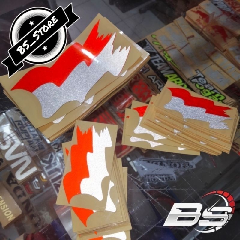 Jual Sticker Merah Putih CUTTING BENDERA INDONESIA BERKIBAR | Shopee ...