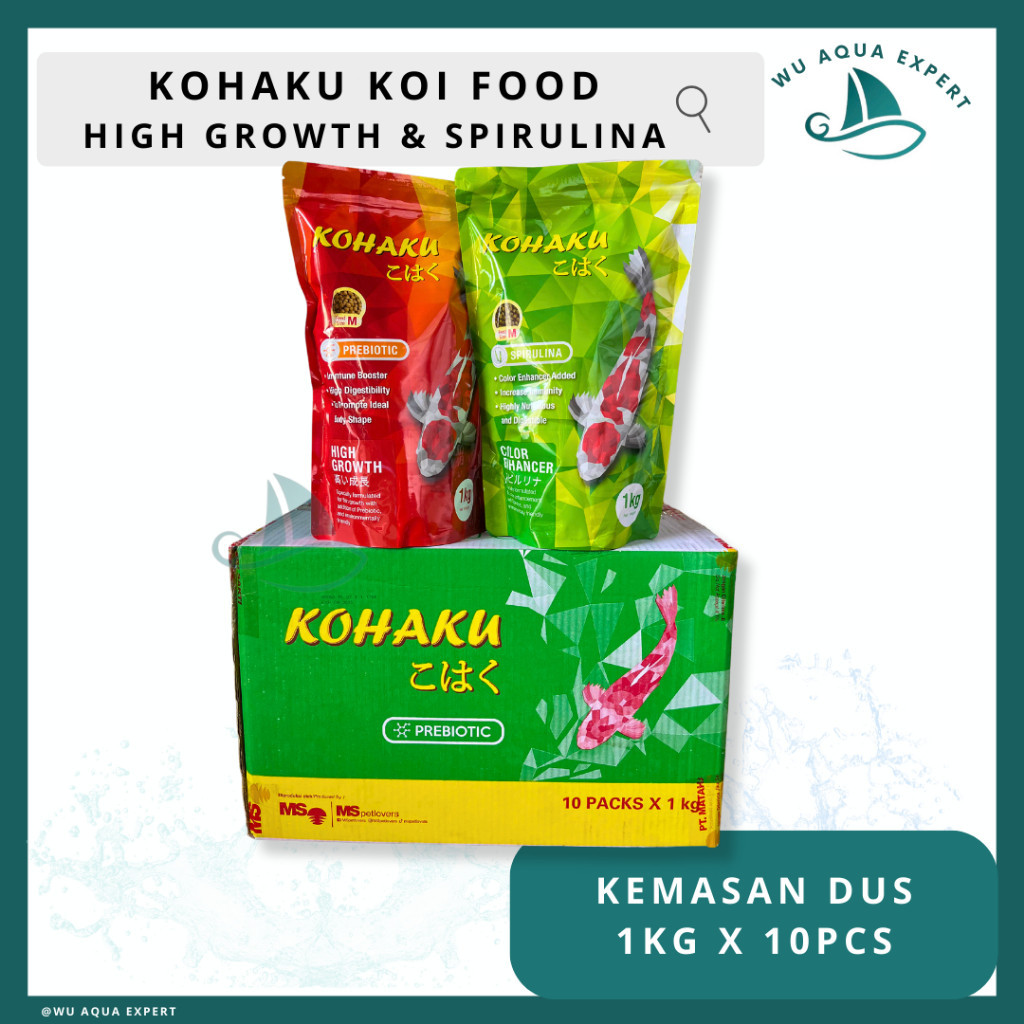 Jual 1 KARTON 1 Dus PAKAN KOI KOHAKU PREBIOTIC HIGH GROWTH SPIRULINA ...
