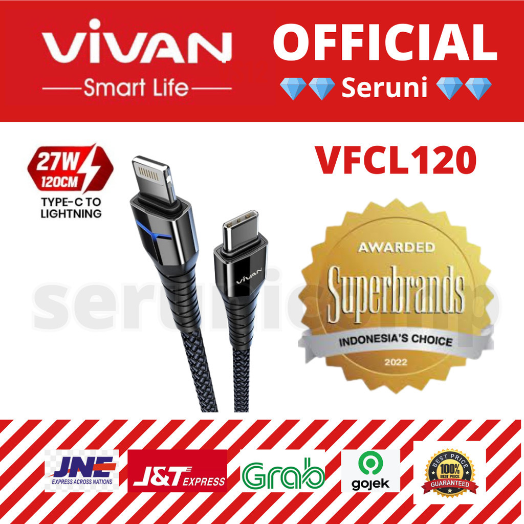 Jual VIVAN VFCL120 KABEL DATA TYPE-C TO LIGHTNING 27W 120CM | Shopee ...