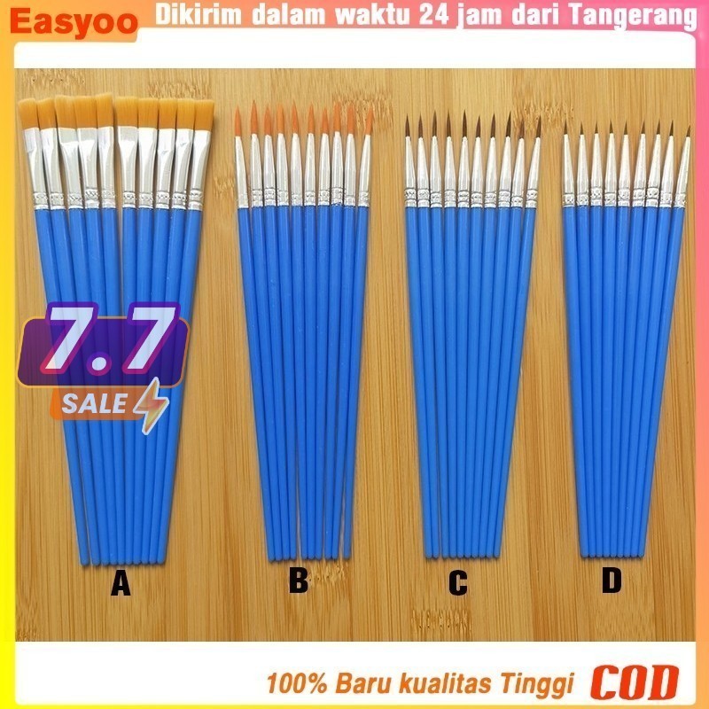 Jual 50Pcs Kuas Cat Air Bulat / Datar Kuas Kecantikan Set Kuas Cat ...