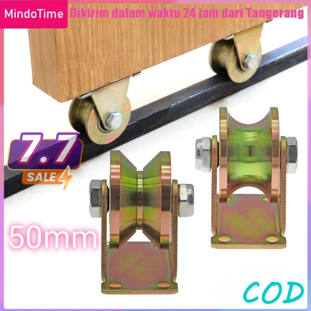 Jual 1Pcs U&V Roda Rel Roda Gerbang Pagar Besi/50mm Baja Dengan ...