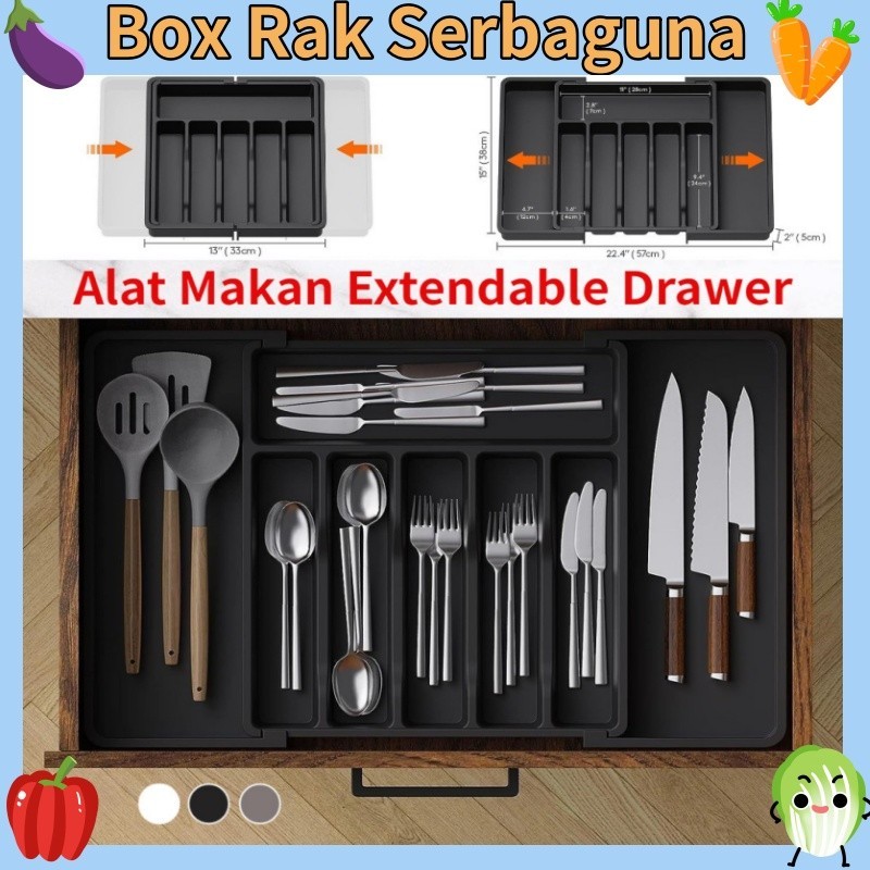 Jual Alat Makan Extendable Drawer Peralatan MakanBaki Penyimpanan Alat ...