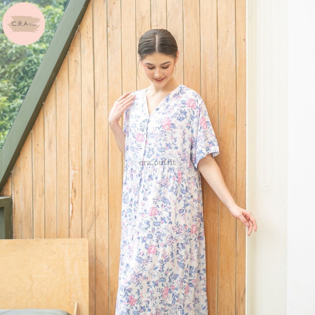 Jual CRA OUTFIT - Maxi Dress Jumbo Rayon Premium Kekinian Busui ...