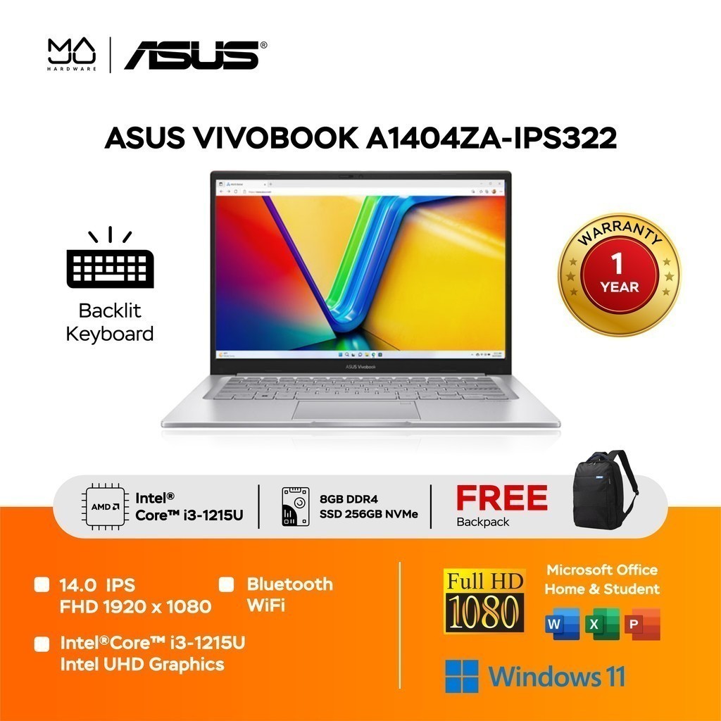 Jual Laptop Asus Vivobook 14 A1404ZA IPS322 Intel i3 1215U 8GB SSD ...
