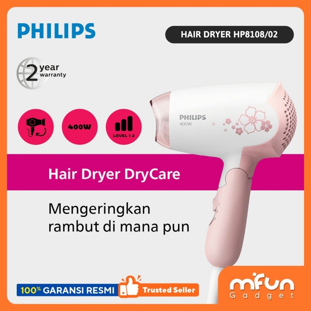 Jual Philips DryCare Pengering Rambut Hair Dryer 400W HP8108 | Shopee ...