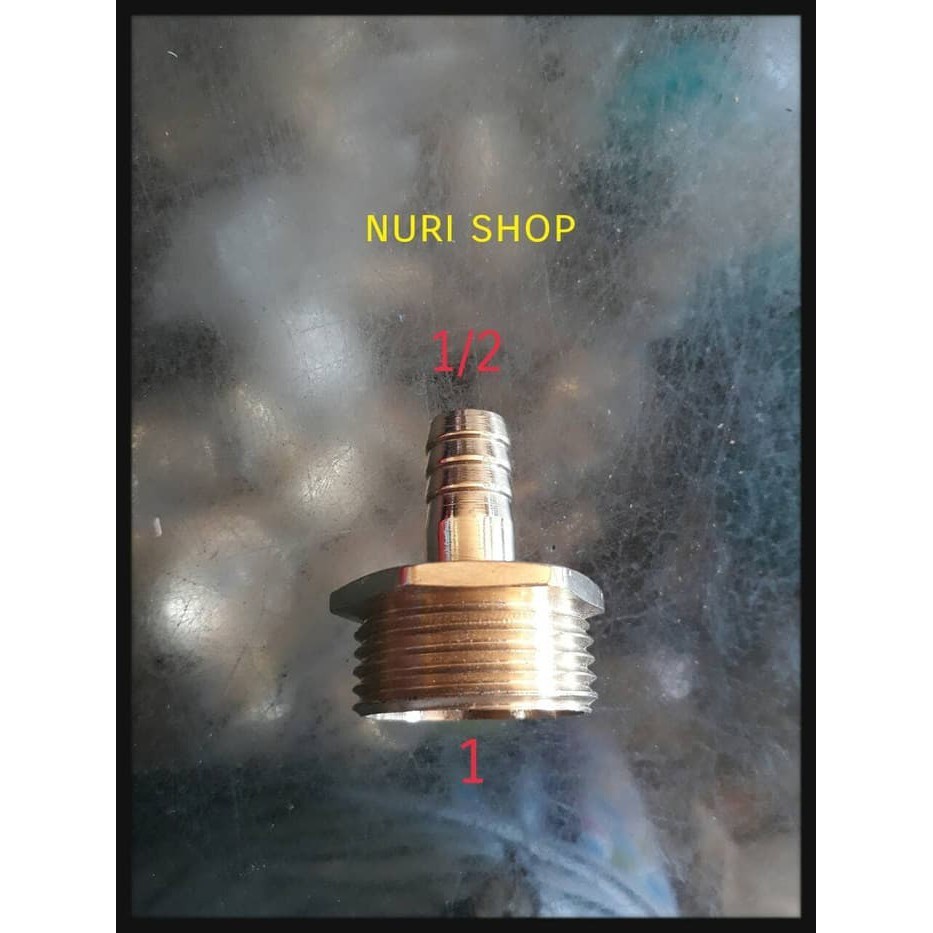 Jual Neple Selang/ Nepel/ Sambungan Selang Kuningan 1/2 x 1 | Shopee ...