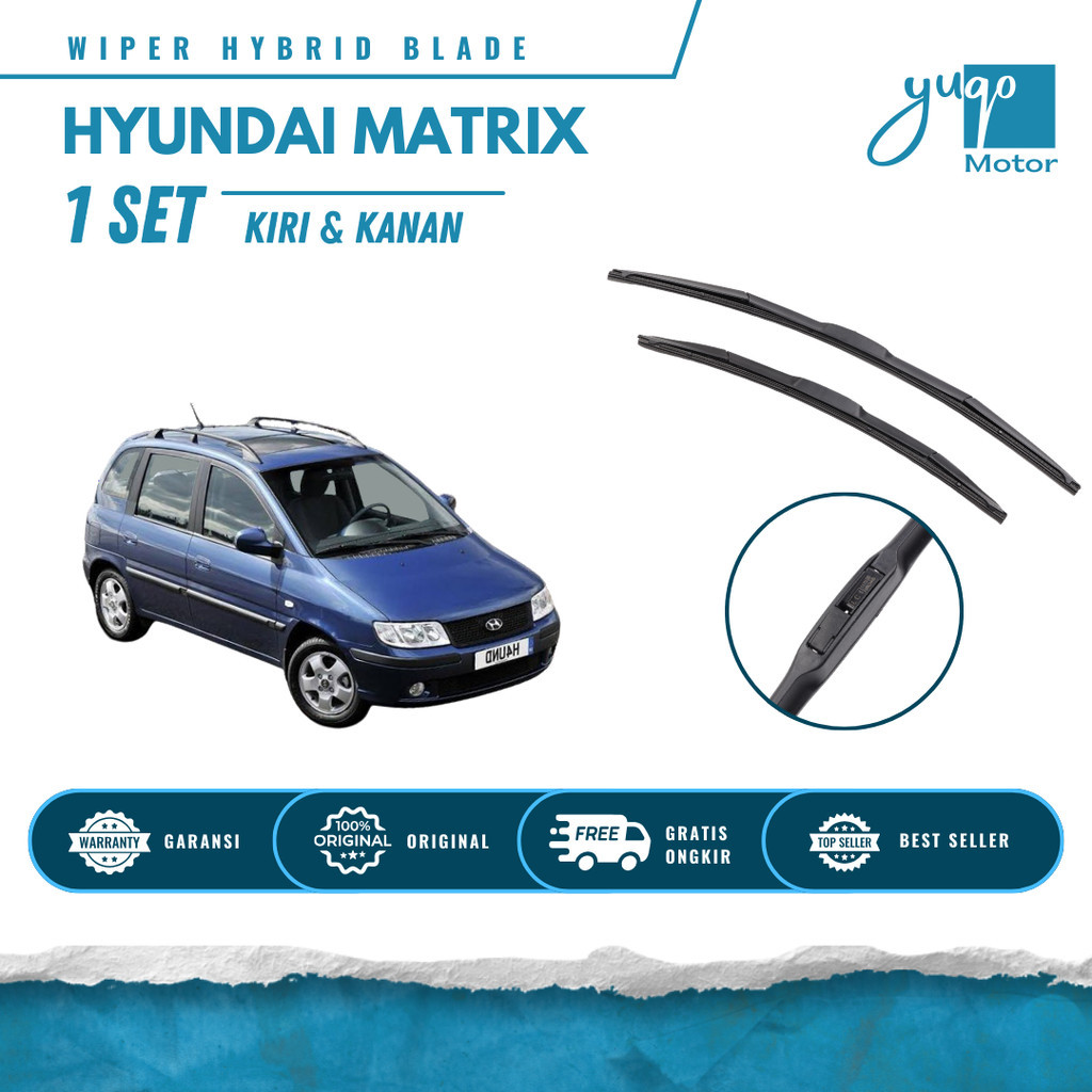 Jual Wiper Hybrid Mobil Hyundai Matrix 1 Set Kiri dan Kanan Model ...
