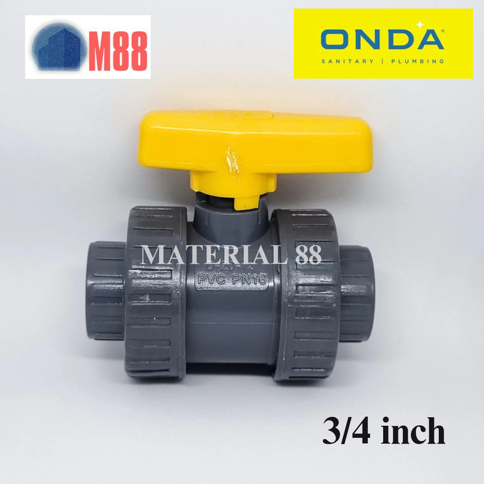 Jual ONDA True Union 3/4 inch Sok PVC Watermur Ball Valve Water Mur ...