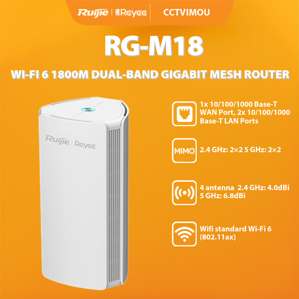 Jual RUIJIE REYEE RG-M18 WI-FI 6 1800M DUAL-BAND GIGABIT MESH ROUTER | Shopee Indonesia