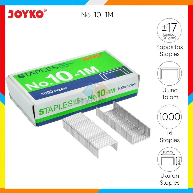 Jual JOYKO isi staples No. 10-1M staples stapler kecil biasa 1 Pack ...