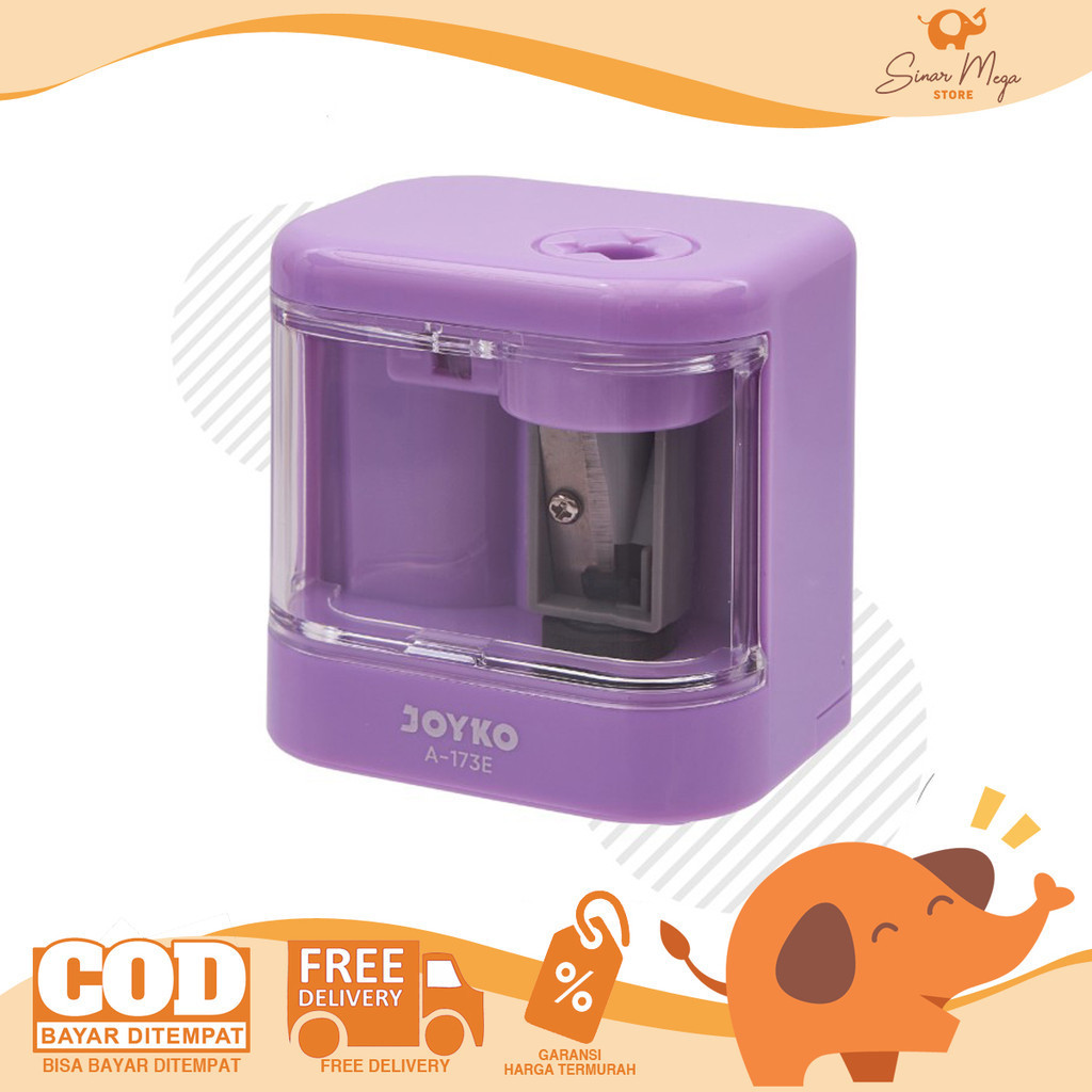 Jual Joyko Electric Sharpener A-173E Purple / Serutan Elektrik Warna ...