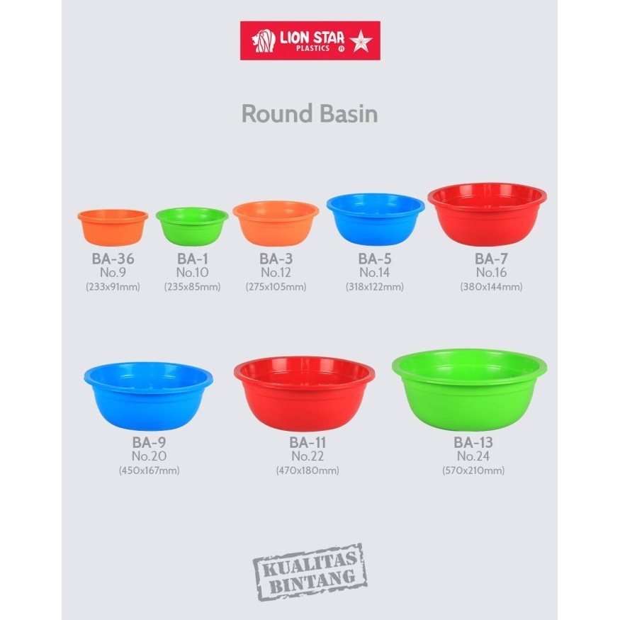 Jual MICTON Lion Star Baskom Bulat Round Basin Ember Cuci Sayur Daging ...