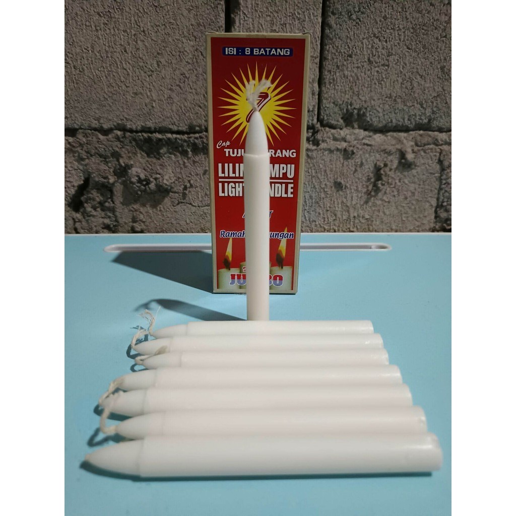 Jual lilin putih cap tujuh terang size jumbo isi 8 batang | Shopee ...