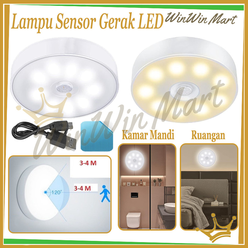 Jual Lampu Sensor Gerak LED/Lampu Tangga Lemari Dapur Dinding Magnetic ...