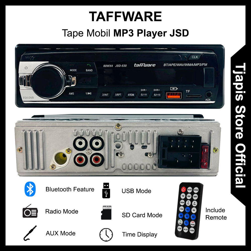 Jual TAFFWARE TAPE MOBIL AUDIO MULTIFUNGSI BLUETOOTH MP3 FM RADIO ISO 1 ...