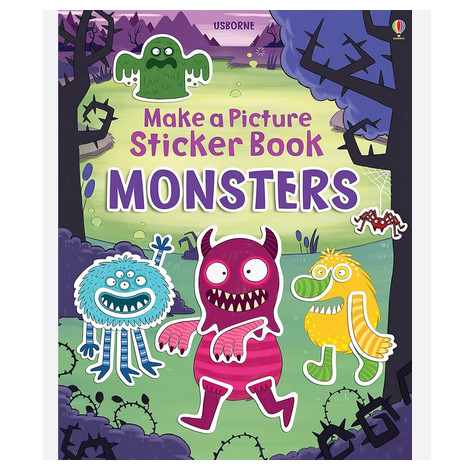 Jual [ABCKIDS] Usborne Sticker Book Monsters - Make a Picture Sticker ...
