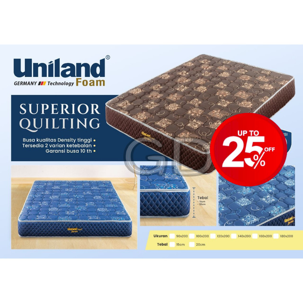 Jual Kasur Busa Uniland Foam Superior Quilting Tebal 15cm | Shopee ...