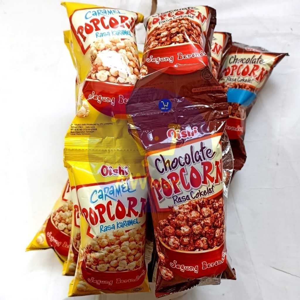 Jual OISHI POPCORN SACHET CARAMEL DAN COKLAT PER RENCENG ISI ( 10 ...