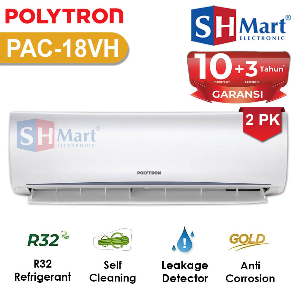 Jual AC POLYTRON 2 PK STANDART PAC-18VH / PAC18VH FREON R32 SELF ...