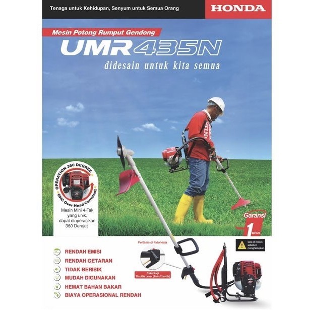 Jual Promo Spesial Mesin Babat Potong Rumput Brush Cutter 4 Tak Honda Tipe UMR 435 N Original ...