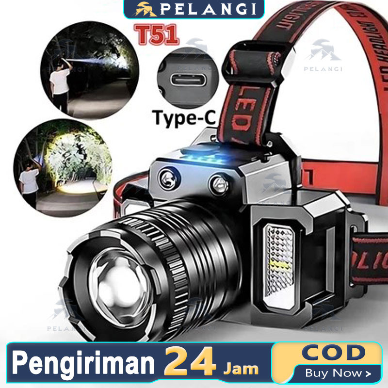 Jual Headlamp Senter Kepala LED Induksi Sensor Gerak Glare T8 Zoom Rotating/Lampu Kepala LED ...
